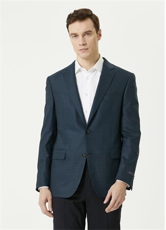 Pal Zileri Erkek Mavi Desenli Yün Ceket 50 IT Pal Zileri Erkek Mavi Desenli Yün Ceket 50 IT