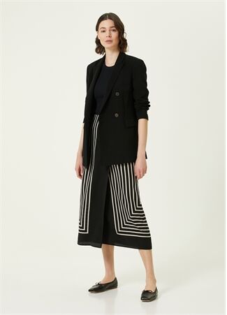 Toteme Kadın Siyah Çizgili Midi İpek Etek 34 Fr Toteme Kadın Siyah Çizgili Midi İpek Etek 34 Fr