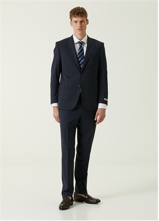 Beymen Collection Erkek Drop 4 Lacivert Ekose Desenli Takım Elbise 54 IT Beymen Collection Erkek Drop 4 Lacivert Ekose Desenli Takım Elbise 54 IT
