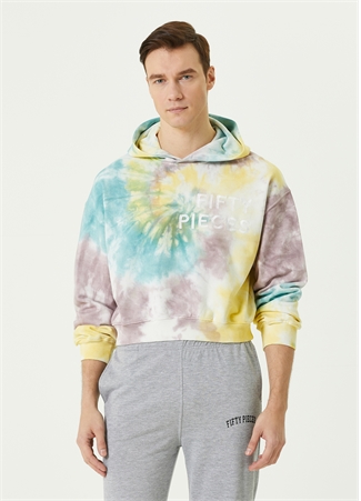 Fifty Pieces Erkek Colorblocked Kapüşonlu Batik Desenli Sweatshirt S EU Fifty Pieces Erkek Colorblocked Kapüşonlu Batik Desenli Sweatshirt S EU