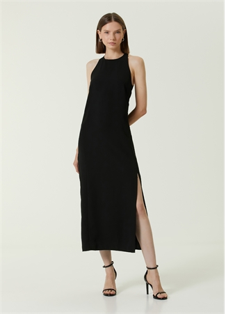 Academia Kadın Siyah Halter Yaka Midi Kokteyl Elbise 34 Academia Kadın Siyah Halter Yaka Midi Kokteyl Elbise 34