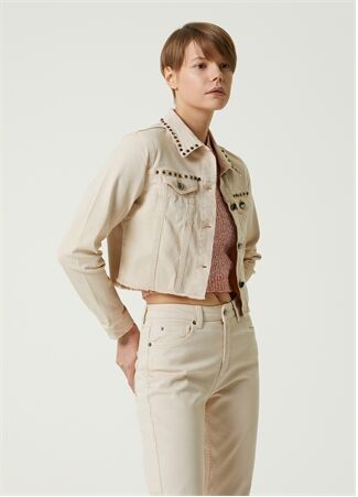 Beymen Club Kadın Bej Trok İşlemeli Jean Ceket M