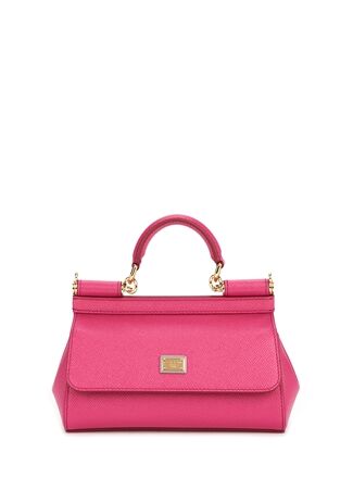 Dolce&Gabbana Kadın Sicily Şeftali Deri Çanta Pembe EU Dolce&Gabbana Kadın Sicily Şeftali Deri Çanta Pembe EU