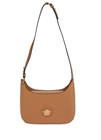 Versace Kadın Taba Medusa Detaylı Deri Omuz Çantası Turuncu EU