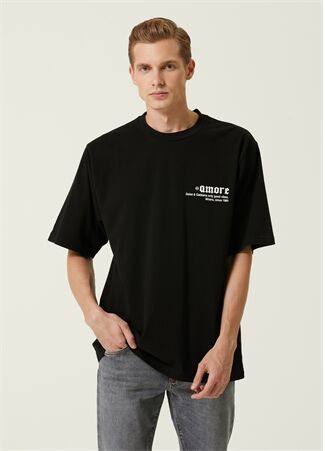 Dolce&Gabbana Erkek Siyah Bisiklet Yaka Baskılı T-shirt XS EU