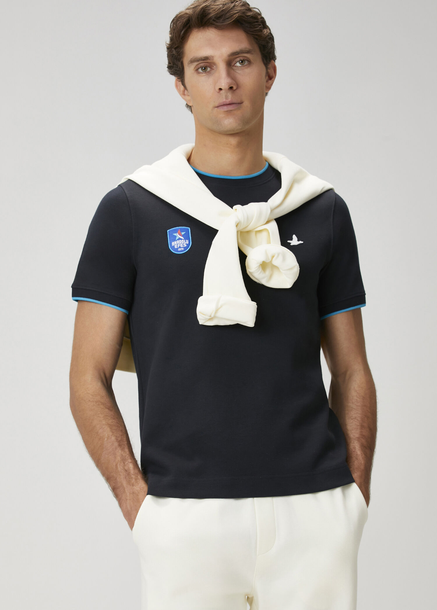 Beymen Club - x Anadolu Efes Navy Blue Pique T-Shirt