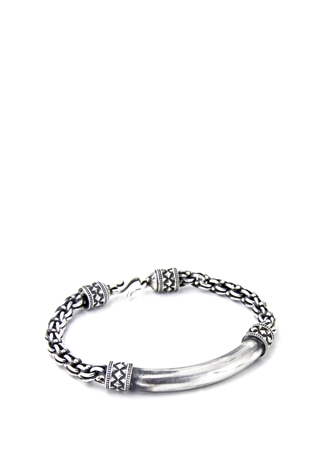 Kayra Khan Erkek Ragnar Gümüş Rengi Bileklik Gri L
