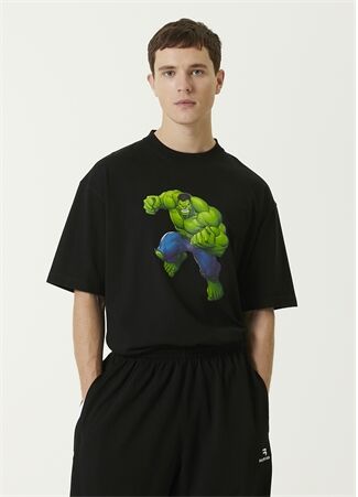 Balenciaga Erkek Hulk Marvel 202 Siyah Baskılı T-shirt XL EU Balenciaga Erkek Hulk Marvel 202 Siyah Baskılı T-shirt XL EU