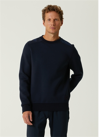 Knt Erkek Lacivert Desen Detaylı Sweatshirt Xl Eu