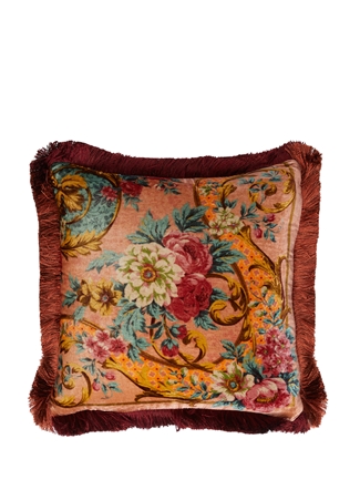 Etro Home Kiremit Çiçek Desenli 45x45 Dekoratif Yastık Turuncu Etro Home Kiremit Çiçek Desenli 45x45 Dekoratif Yastık Turuncu