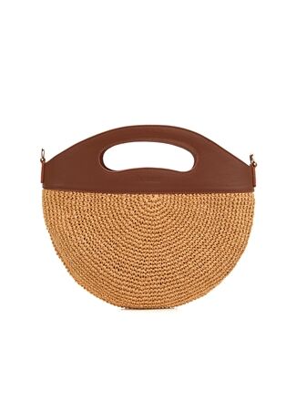 Divarese Kadın Natürel Hasır Omuz Çantası Bej Eu