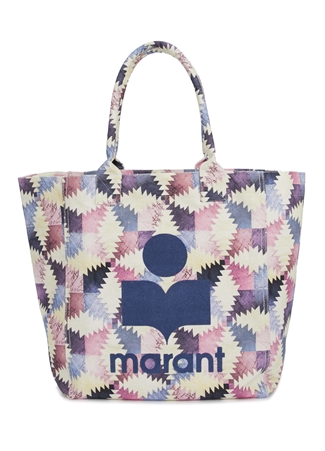 Isabel Marant Kadın Colorblocked Geometrik Desenli Omuz Çantası Mavi EU Isabel Marant Kadın Colorblocked Geometrik Desenli Omuz Çantası Mavi EU