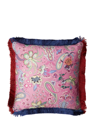 Etro Home Pembe Desenli Püsküllü 45x45 cm Dekoratif Yastık Etro Home Pembe Desenli Püsküllü 45x45 cm Dekoratif Yastık