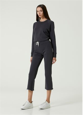 Tru Kadın Antrasit Cropped Eşofman Siyah L EU