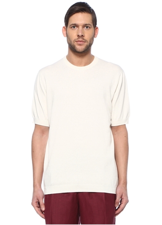 Palzileri Lab Erkek Beyaz Kolları Ribana Detaylı T-shirt 54 IT Palzileri Lab Erkek Beyaz Kolları Ribana Detaylı T-shirt 54 IT