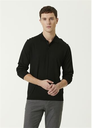 Z Zegna Erkek Siyah Polo Yaka Yün Triko S IT