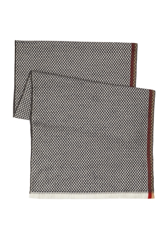 Beymen Club Erkek Gri Siyah Verev Desenli Yün Fular EU Beymen Club Erkek Gri Siyah Verev Desenli Yün Fular EU