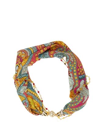 Etro Kadın Colorblocked Karışık Desenli İpek Kolye EU