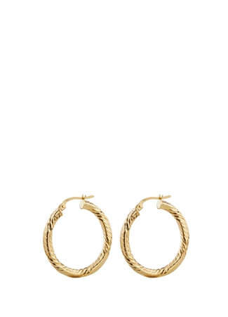 Collection Kadın Lazer Kesim Desenli Halka Formlu Altın Rengi Küpe EU Collection Kadın Lazer Kesim Desenli Halka Formlu Altın Rengi Küpe EU