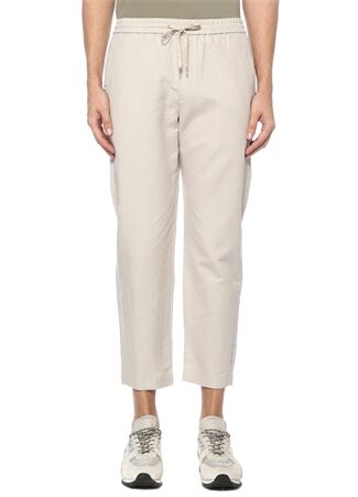 Allsaints Erkek Gri Beli Lastikli Cropped Pantolon Bej 36 US