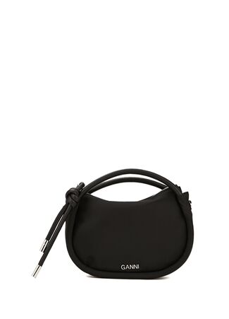 Ganni Kadın Siyah Logo Detaylı Çanta EU