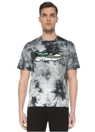 8-Bit by Mhrs Erkek Siyah Beyaz Classic Batik Desenli T-shirt S EU