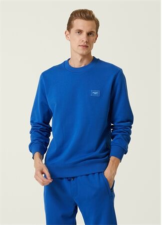 Dolce&Gabbana Erkek Mavi Bisiklet Yaka Sweatshirt 46 IT