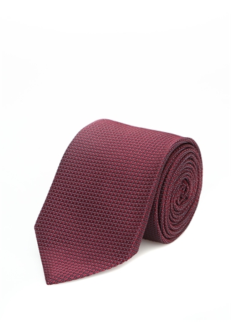 Beymen Collection Erkek Bordo Geometrik Dokulu İpek Kravat EU IT