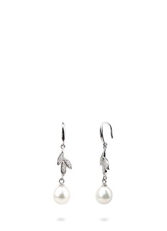 Lulu Jewelery Kadın Zirkon Taşlı Gümüş Rengi Küpe Gri EU