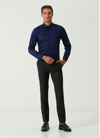 Beymen Club Erkek Slim Fit Lacivert Non Iron Saten Stretch Gömlek S Beymen Club Erkek Slim Fit Lacivert Non Iron Saten Stretch Gömlek S