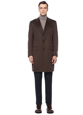 Canali Erkek Kahverengi Kelebek Yaka Kaşmir Palto 54 IT Canali Erkek Kahverengi Kelebek Yaka Kaşmir Palto 54 IT