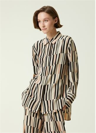 Joseph Kadın Çizgi Desenli İpek Gömlek 34 FR