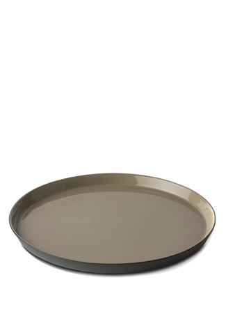 Esma Dereboy Siyah Taş Yuvarlak Formlu Büyük Boy Porselen Tabak