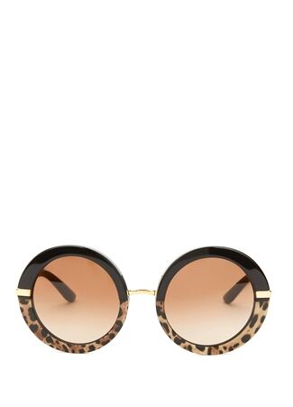 Dolce&Gabbana Kadın Siyah Leopar Desenli Güneş Gözlüğü 52 EU