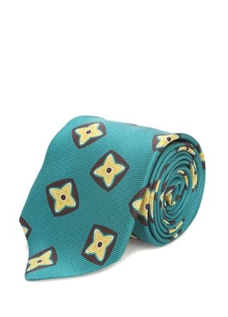 Kiton Erkek Colorblocked Desenli İpek Kravat EU