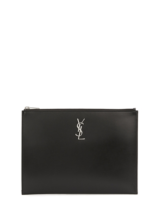 Erkek Siyah Logolu Deri El Portföyü EU