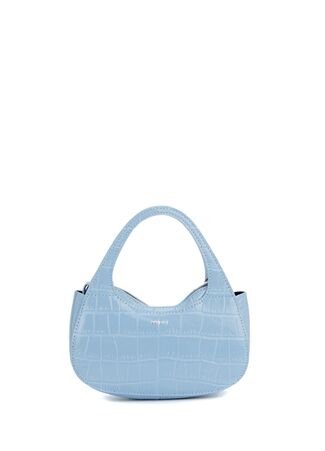 Coperni Kadın Mavi Krokodil Dokulu Deri Omuz Çantası EU