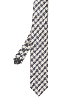 Tom Ford Erkek Mavi Kareli İpek Kravat Eu