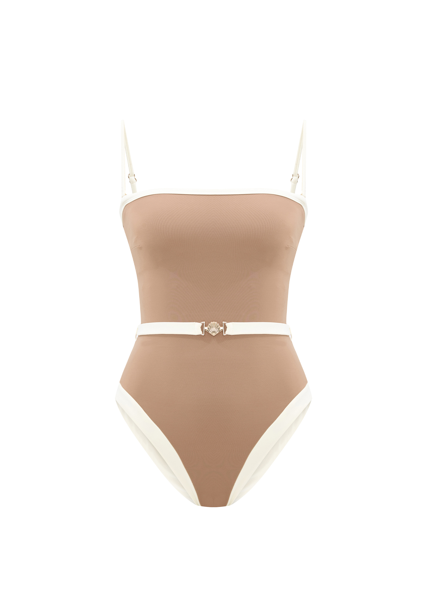 Bia Swimwear French Beige Kadın Lunasea French Beige Bia Logolu Kemerli ...
