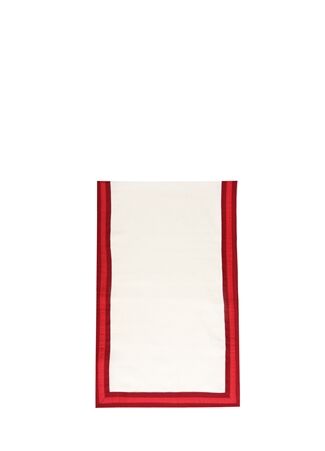 Poetique Bruges Beyaz Kırmızı Keten Runner Çok Renkli