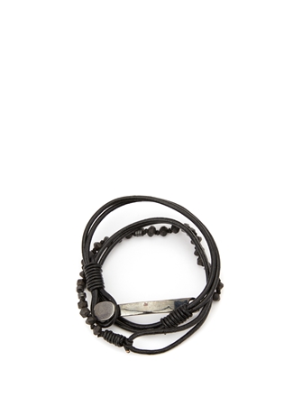 Beymen Club Erkek Metal Detaylı İnce Bileklik Siyah EU Beymen Club Erkek Metal Detaylı İnce Bileklik Siyah EU