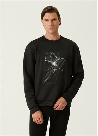 Network Erkek Slim Fit Siyah Sweatshirt XL EU