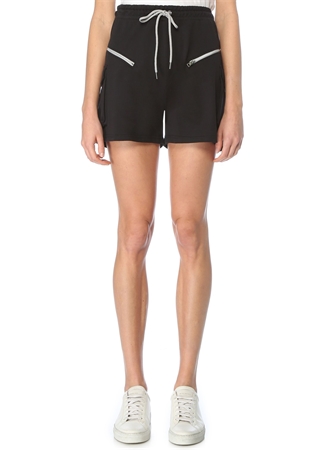 Bassigue Kadın Verde Siyah Yüksek Bel Cepli Şort L EU