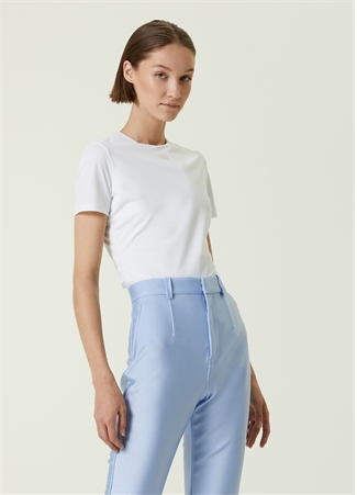 T by Alexander Wang Kadın Beyaz Bisiklet Yaka Taşlı Logolu T-shirt S EU T by Alexander Wang Kadın Beyaz Bisiklet Yaka Taşlı Logolu T-shirt S EU