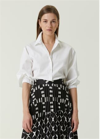 Beymen Club Kadın Beyaz Balon Kol Poplin Gömlek XS