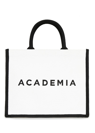 Academia Kadın Beyaz Kontrast Logolu Bordürlü Alışveriş Çantası EU Academia Kadın Beyaz Kontrast Logolu Bordürlü Alışveriş Çantası EU