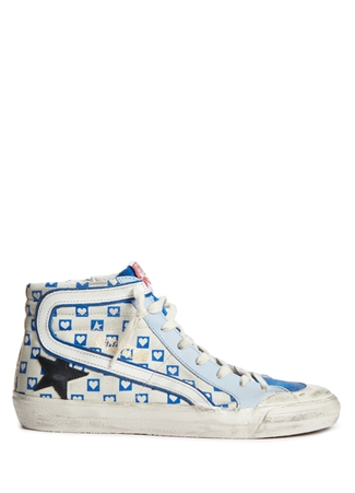 Golden Goose Kadın Mavi Beyaz Karışık Desenli Sneaker 35 Eu