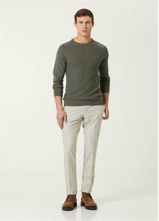 Rota Erkek Krem Yün Pantolon Bej 54 IT