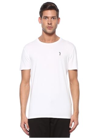 Kaiba Erkek Beyaz Bisiklet Yaka Basic T-shirt L EU