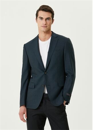 Pal Zileri Erkek Lacivert Çizgi Desenli Yün Ceket 48 IT
